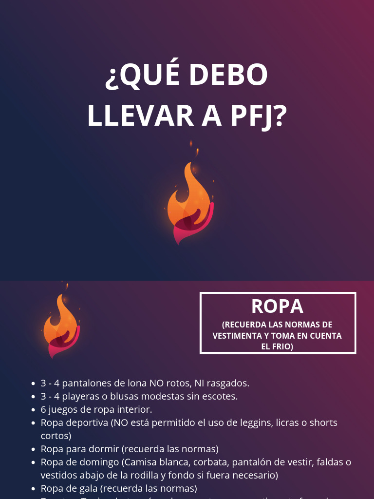 Qué Debo Llevar A PFJ | PDF | Ropa | Moda