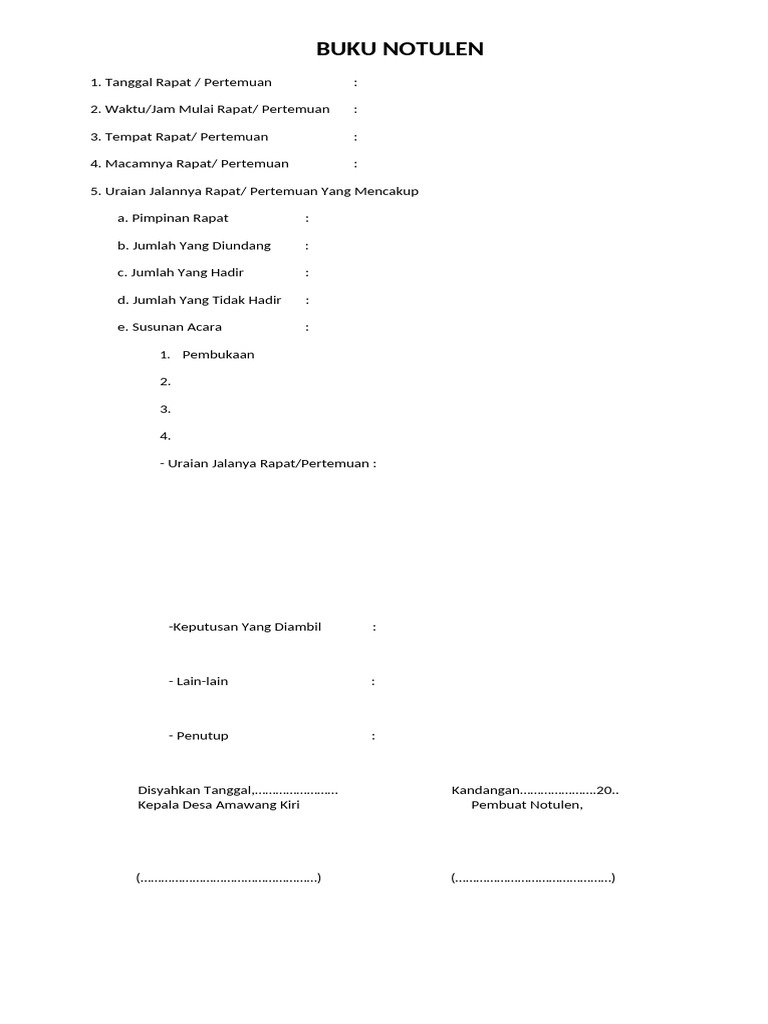 Buku Notulen | PDF