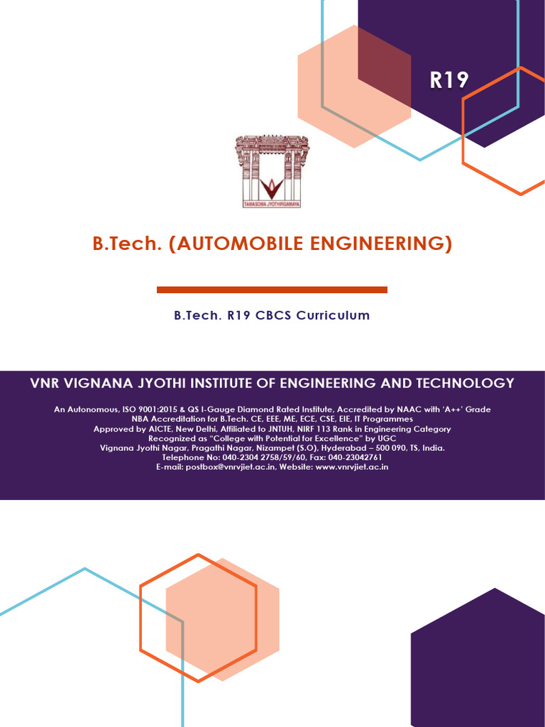 B.Tech Automobile Engineering Curriculum | PDF | Ordinary Differential ...