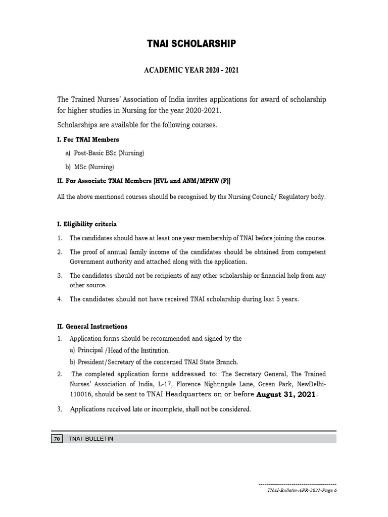 Scholarship Application Form 2020-2021 | PDF