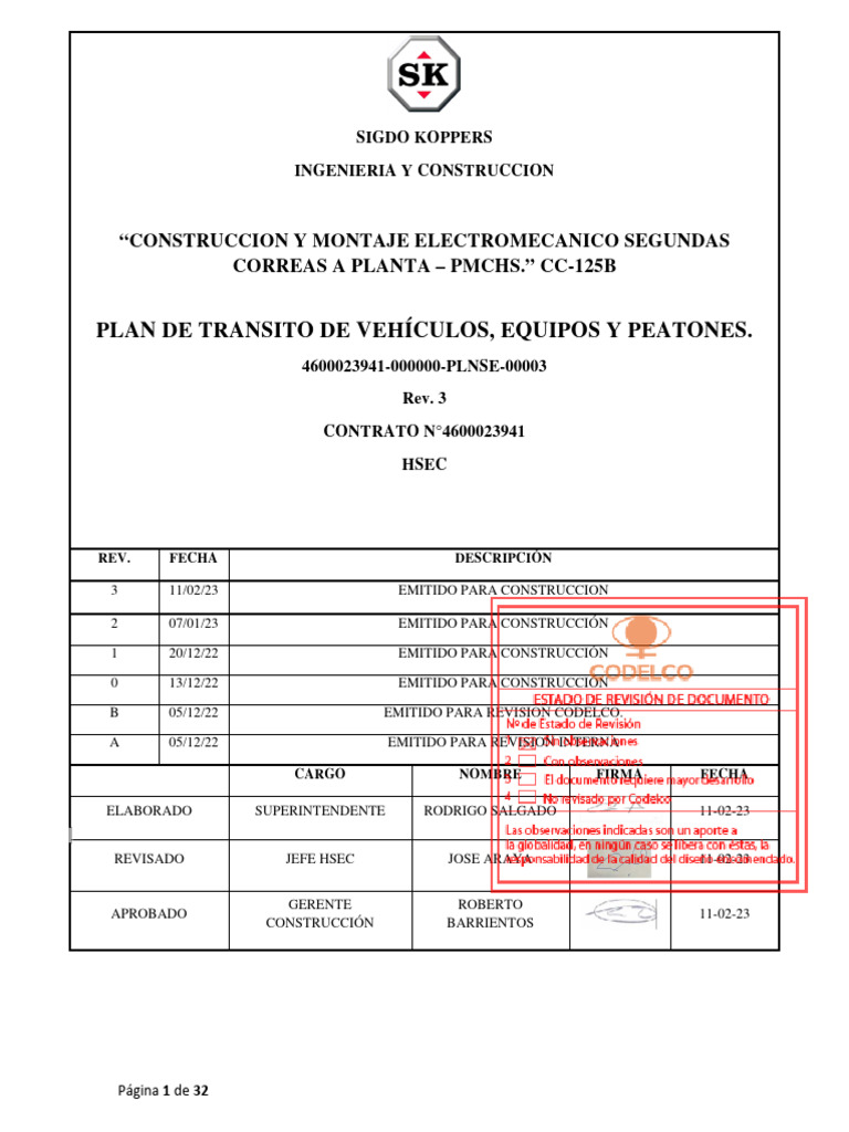 4600023941-000000-Plnse-00003 - r3 Plan de Transito de Vehiculos Equipos y Peatones | PDF ...