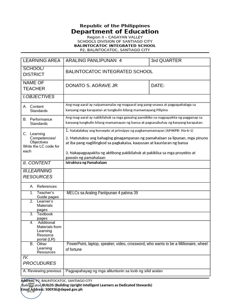 Ap4 DLP Cot Q3 | PDF