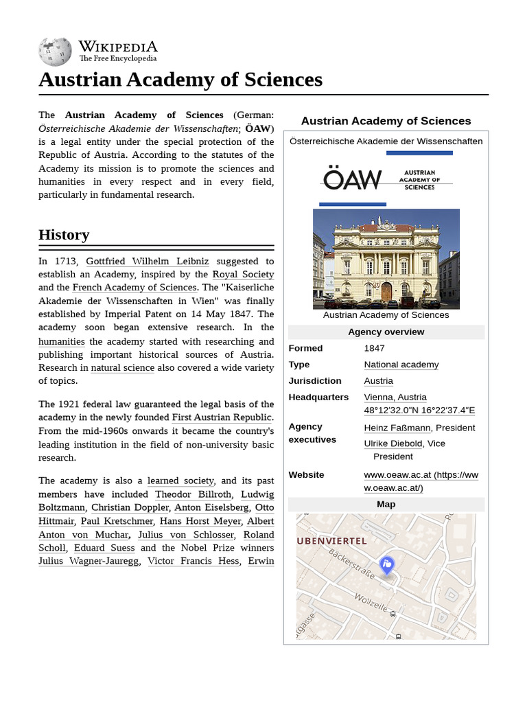 Austrian Academy of Sciences | PDF | Science