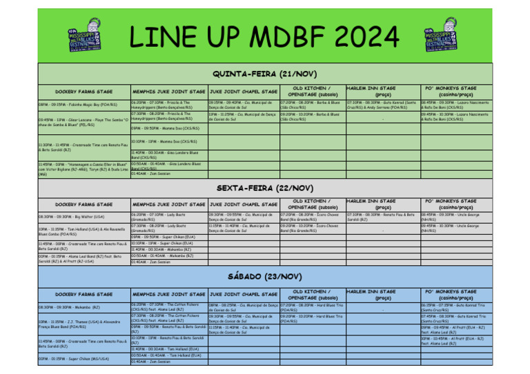 Line Up Mdbf 2024 - Cleveland_ms Edition - Página2-4 | PDF | American ...