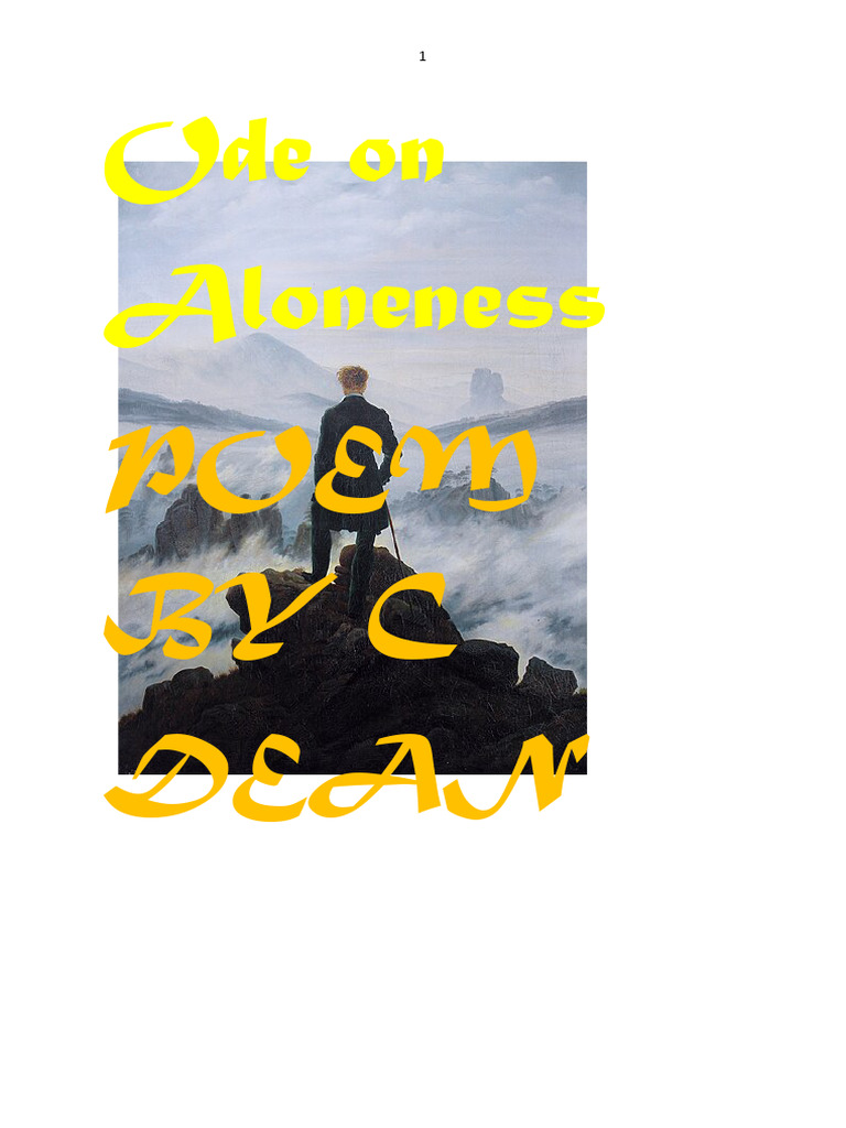 Ode On Aloneness: Poem BYC Dean | PDF