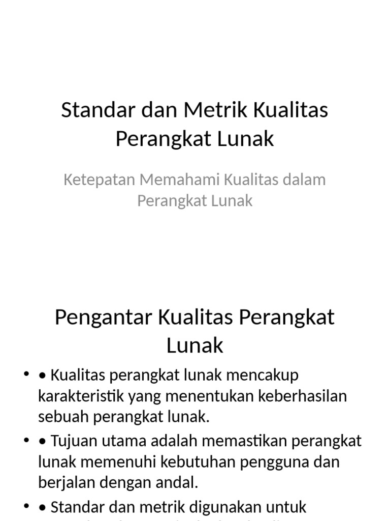Standar Dan Metrik Kualitas PL | PDF