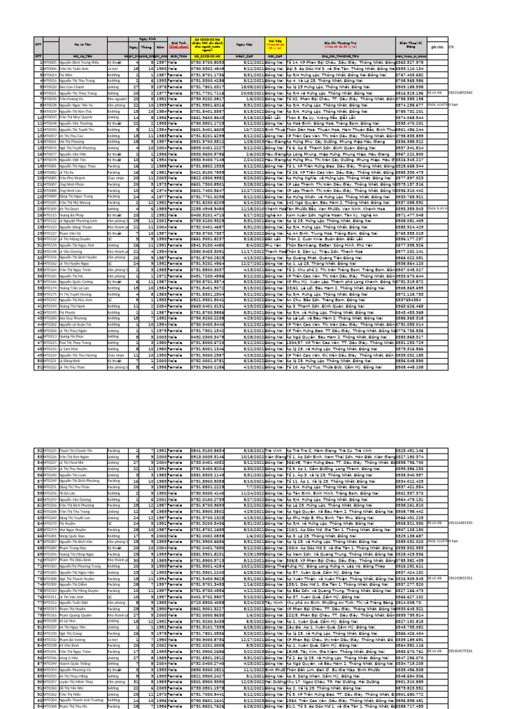 Template - Bieu Mau Payroll-SCB | PDF