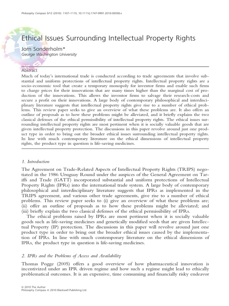 Bacaan IPR - Ethical Issue Surrounding Intellectual Property Rights | PDF | Intellectual ...