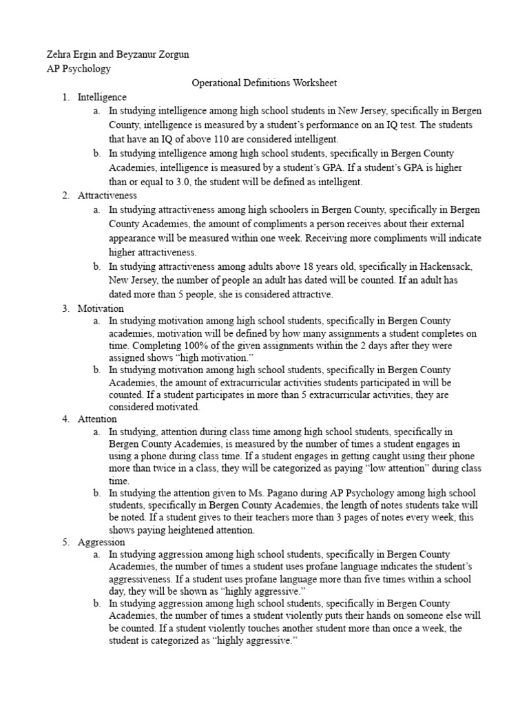 AP Psych Work | PDF | Intelligence | Cognitive Psychology