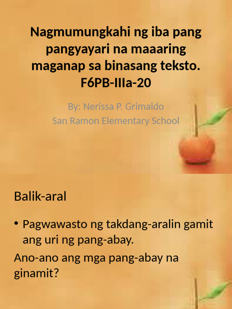 Fil 6 Q3 Week 1 Day 3 | PDF