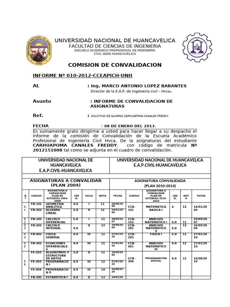 Convalidación CARHUAPOMAdocx | PDF | Matemáticas | Matemáticas Aplicadas