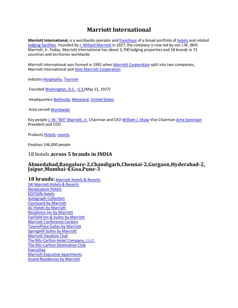 Marriott International | PDF