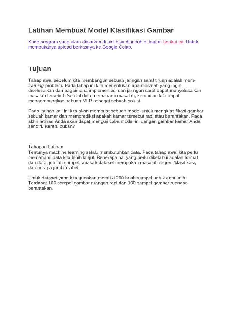 49. Latihan Membuat Model Klasifikasi Gambar | PDF