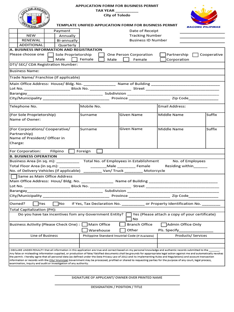 Business Application Form | PDF | Business | Corporations