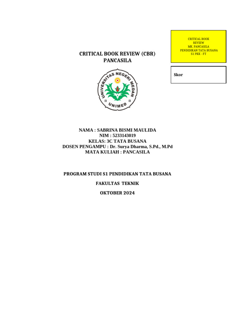 CBR Pancasila Sabrina Bismi | PDF