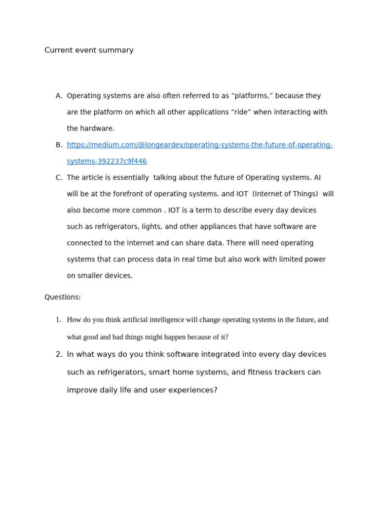 Current Event Summary | PDF