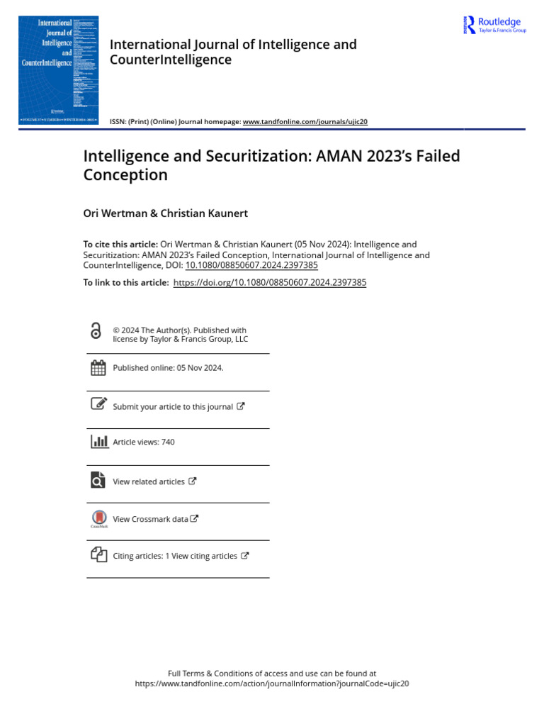 Intelligence and Securitization AMAN 2023 S Failed Conception | PDF ...