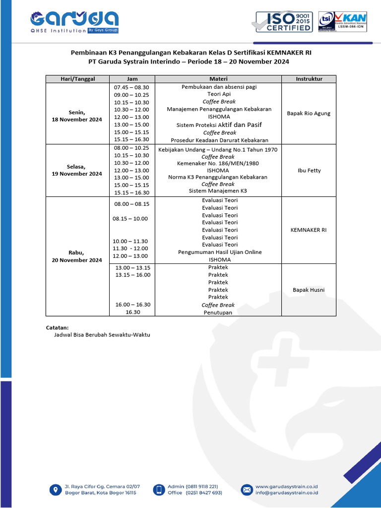 (DAMKAR D) Batch 46 18 - 20 November 2024-2 | PDF
