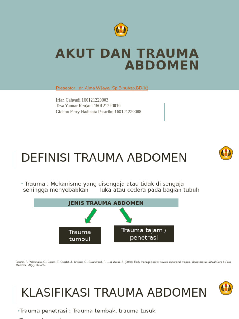 Akut Dan Trauma Abdomen | PDF