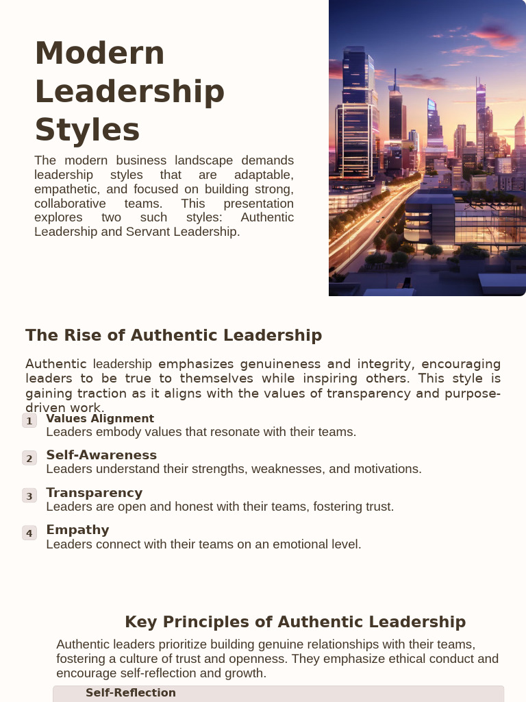 Modern Leadership Styles | PDF | Leadership | Servant Leadership