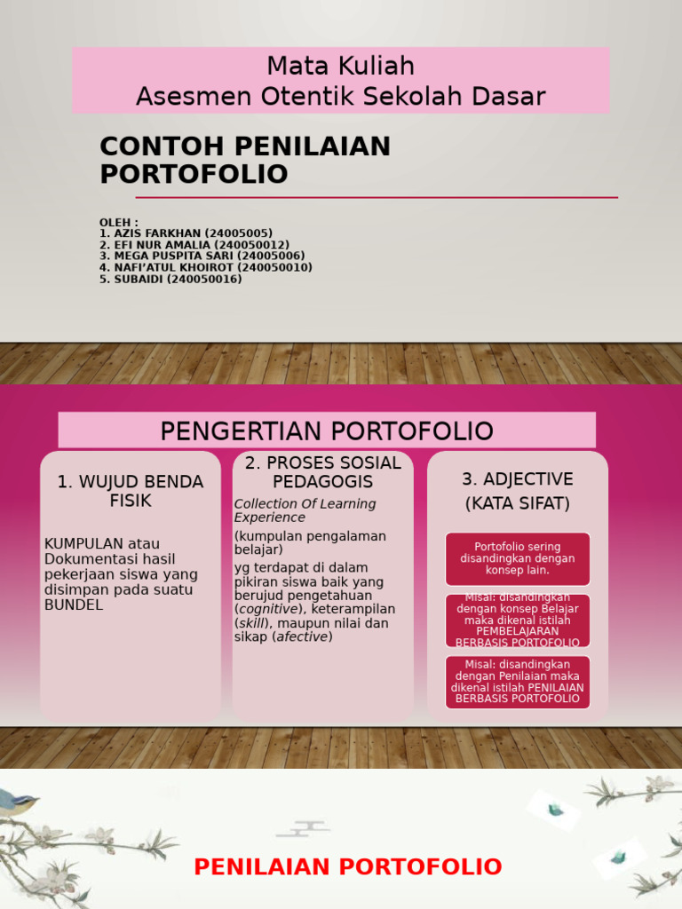Contoh Penilaian Portofolio Siswa | PDF