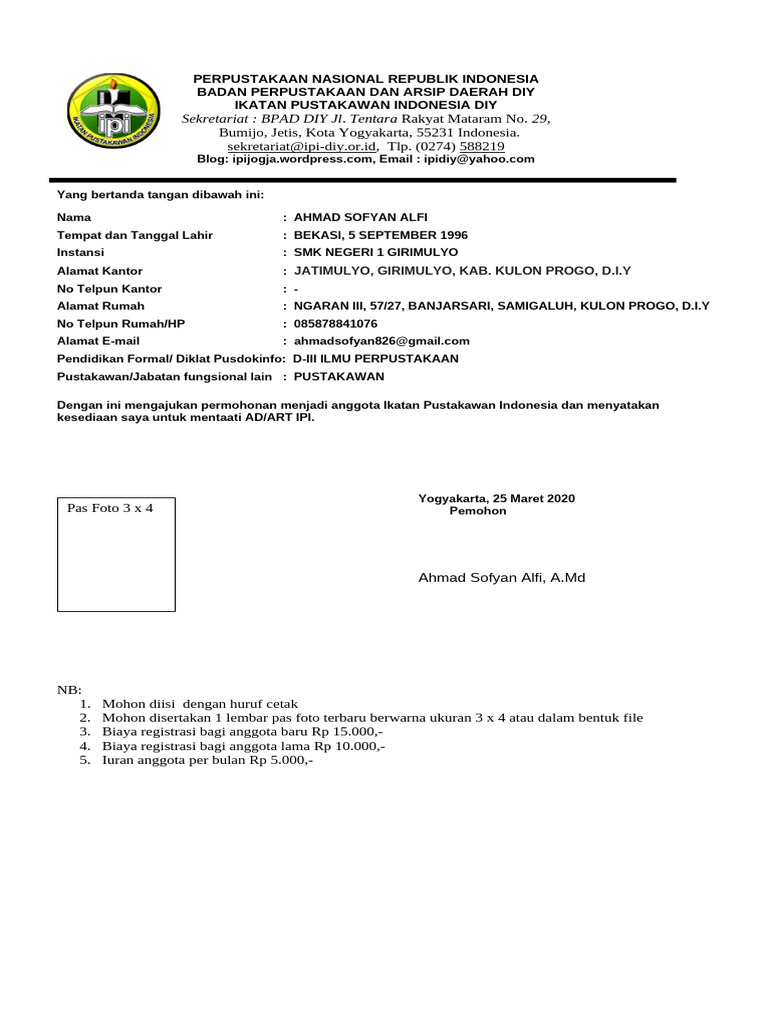 Blanko Kta Ipi Diy Baru | PDF