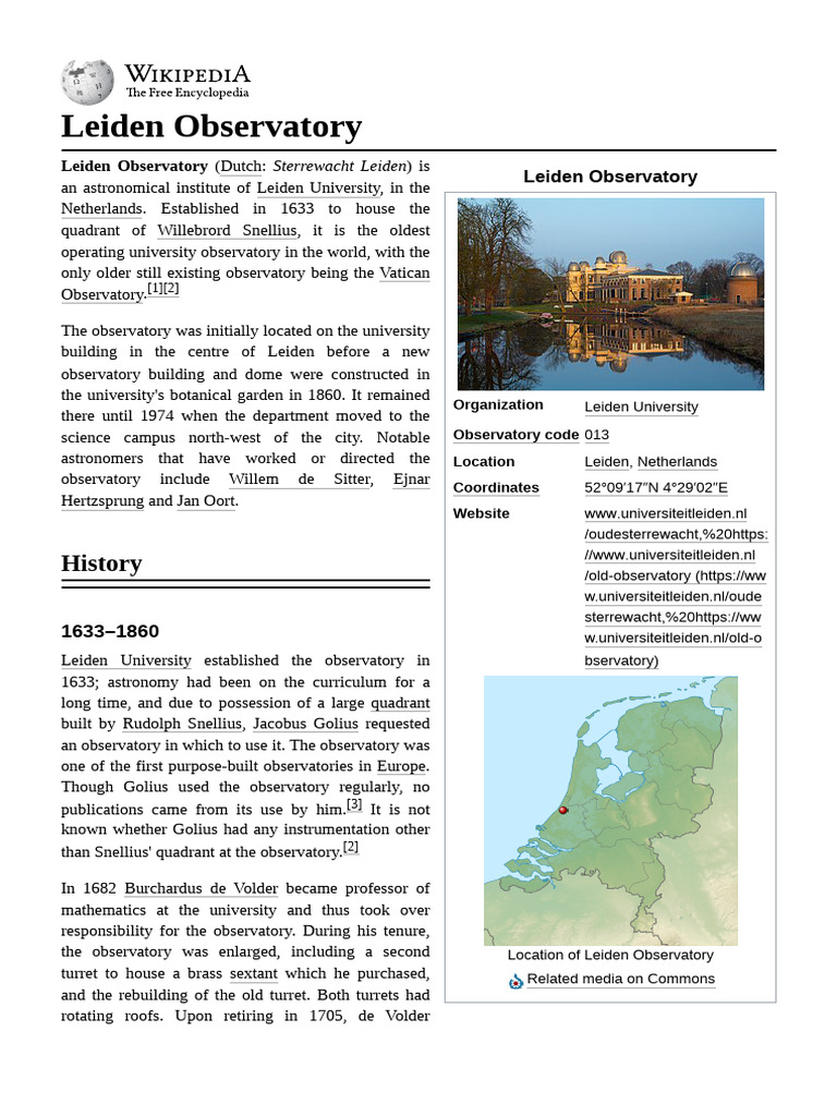Leiden_Observatory | PDF | Astronomy | Observational Astronomy
