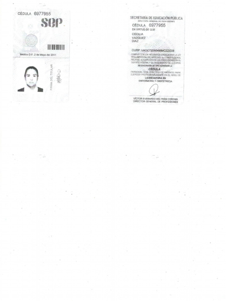 Cedula Profecional Ceci | PDF