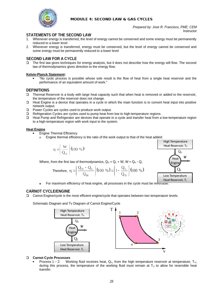 Module 4 Basic Eng Gas Cycles | PDF | Heat | Diesel Engine