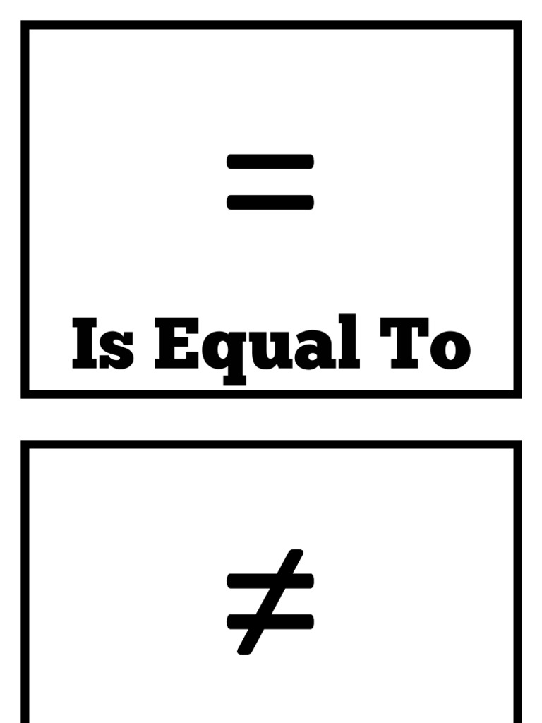 Inequality and Equality Symbol Posters | PDF