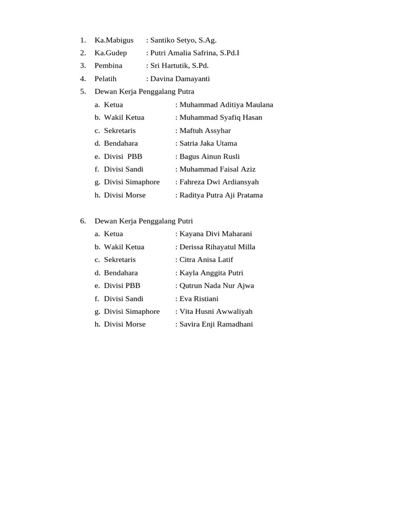 PROGRAM KERJA Ekstra Pramuka 2024 | PDF