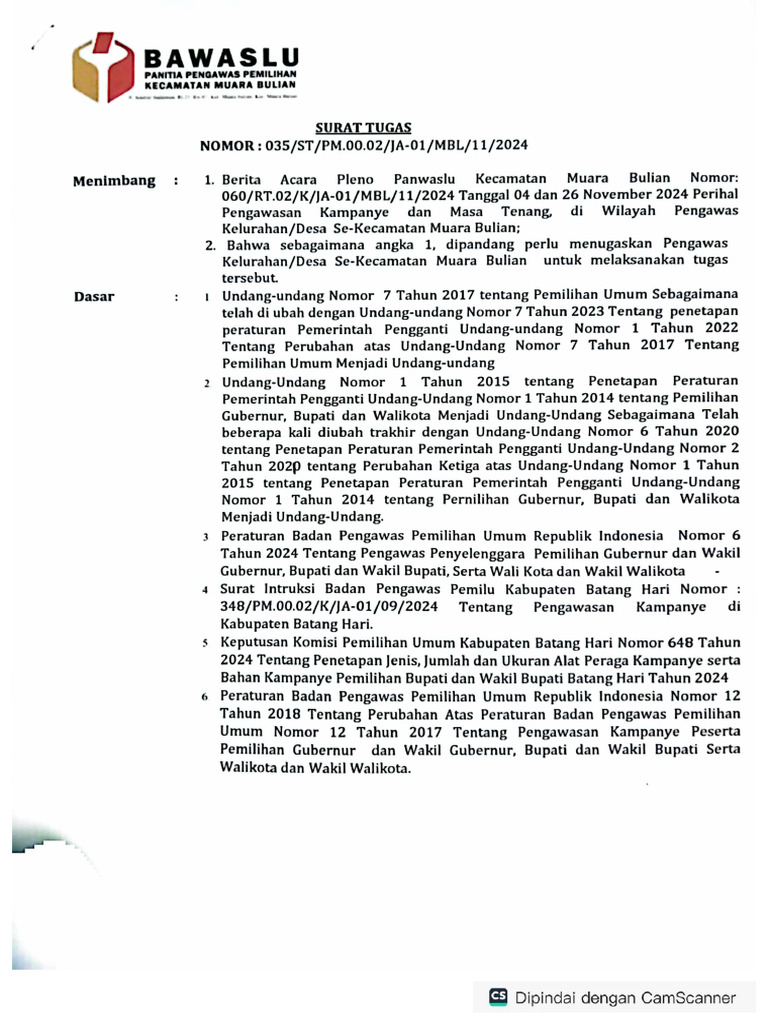 ST PPKD Pengawasan kampanye dan masa tenang | PDF