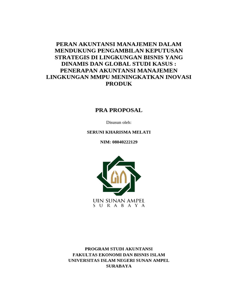 Uts Praproposal Seruni Kharisma Melati | PDF