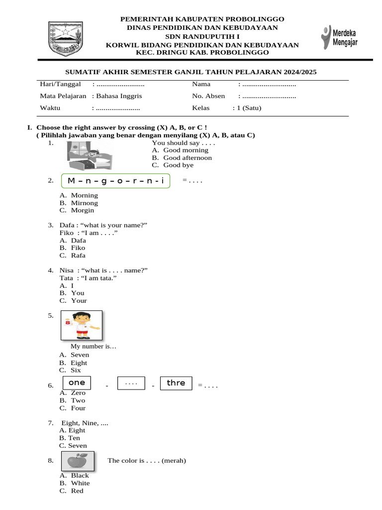 Sas B.inggris & Jawaban | PDF