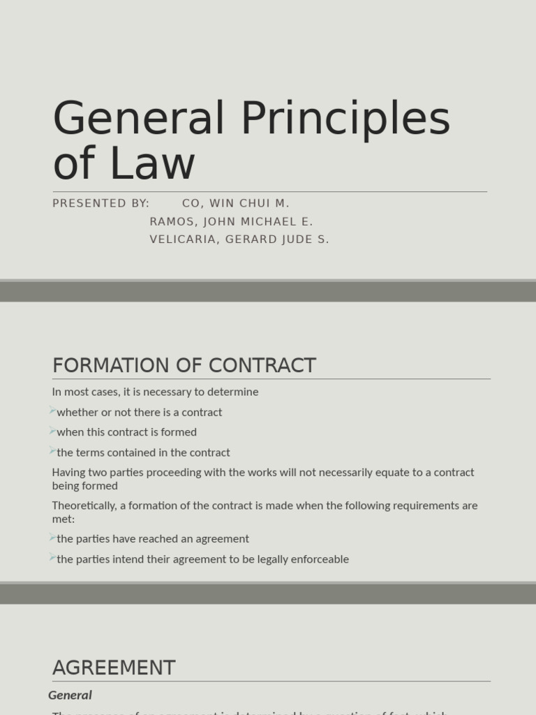 Group 2 - General Principles of Law | PDF | Law Of Agency | Breach Of ...