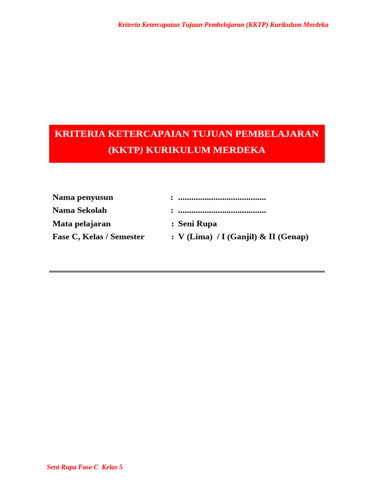 [8] KKTP KURIKULUM MERDEKA | PDF