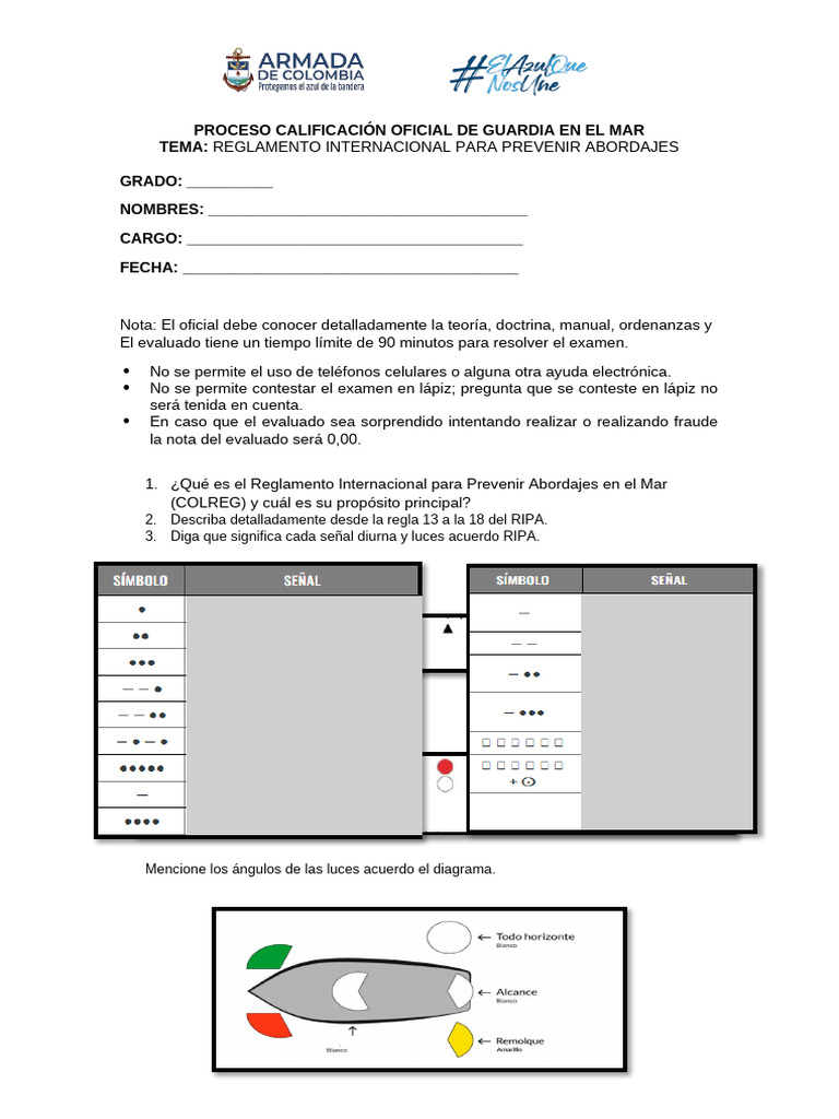Examen sobre el RIPA y prevención de abordajes | PDF