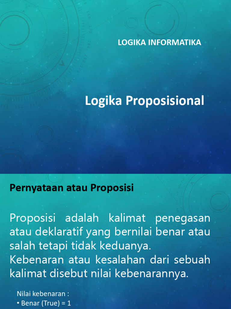 Logika Proposisi - Pengertian Proposisi | PDF