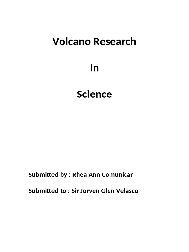 Volcano Research | PDF | Volcano | Types Of Volcanic Eruptions