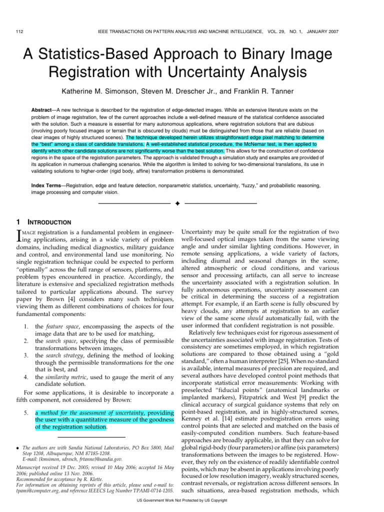 A Statistics-Based Approach To Binary Image Registration With ...