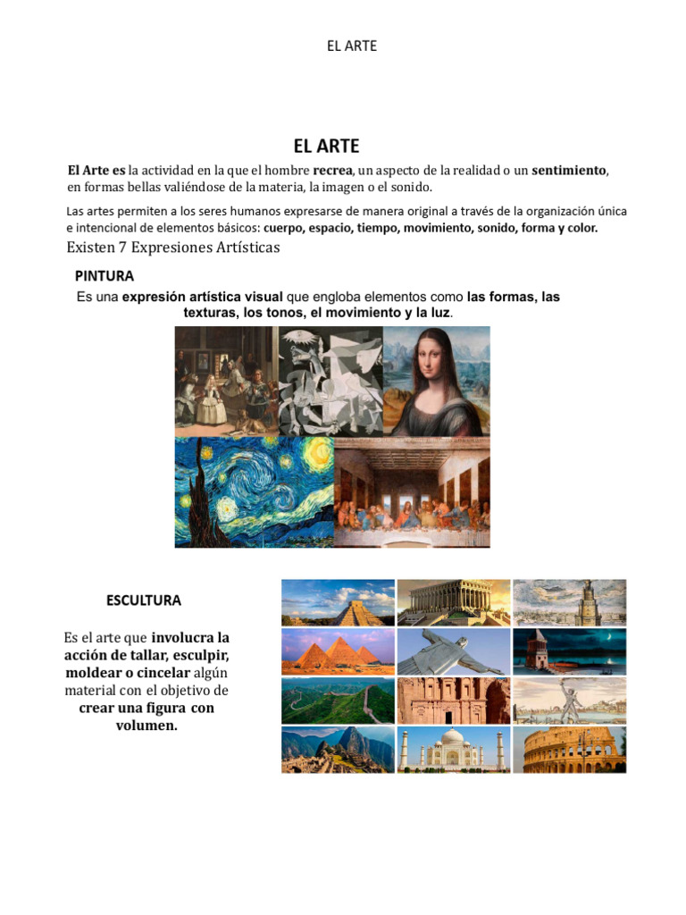 El Arte | PDF | Escultura | Las artes