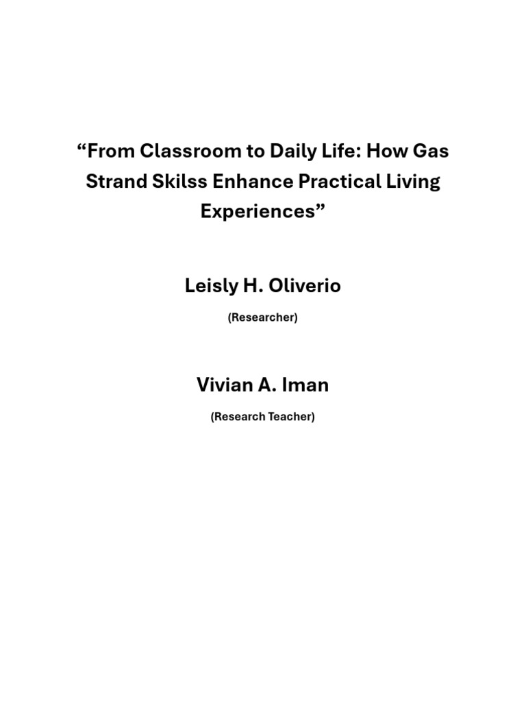 Gas Strand Skills for Daily Living | PDF