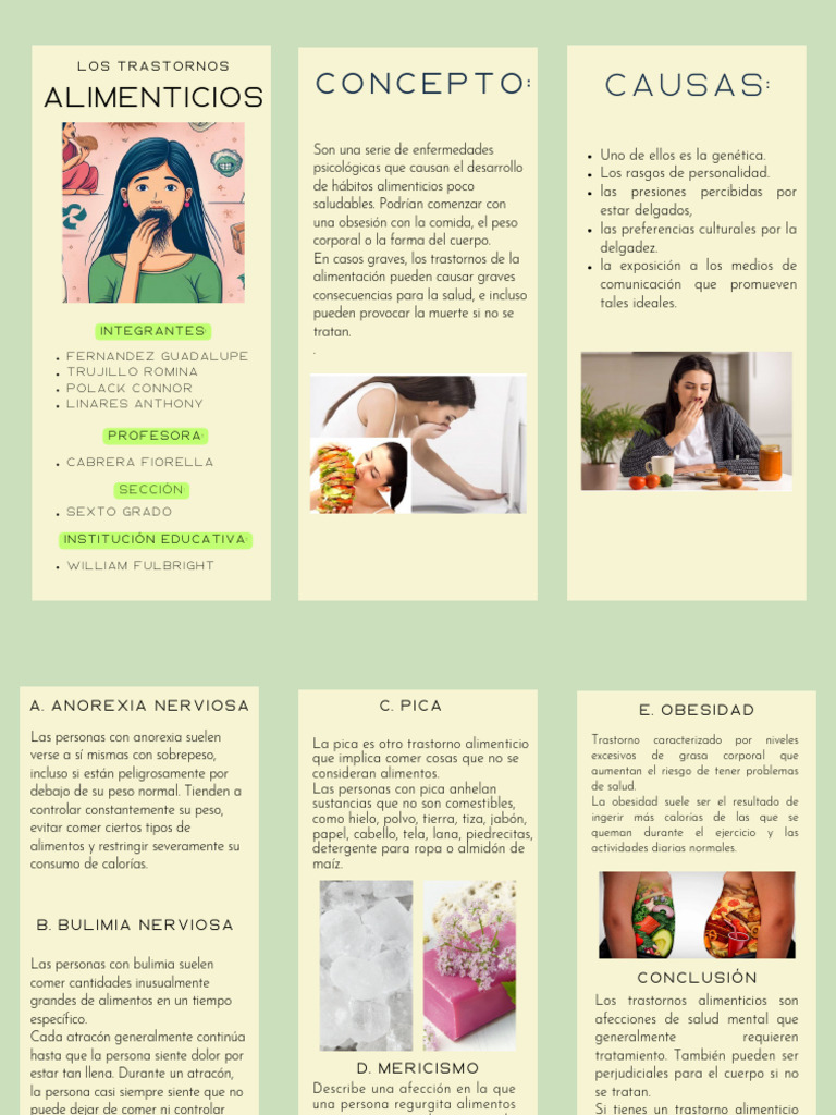 triptico TCA | PDF | Desorden alimenticio | Bulimia nerviosa
