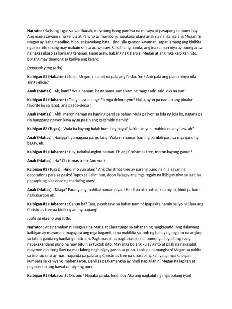 Filipino Script (Maikling Kuwento) | PDF