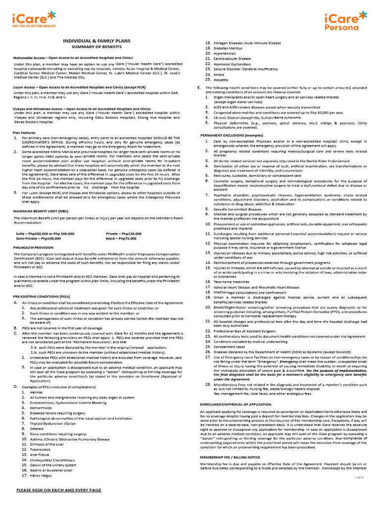 iCare Plan Benefits Overview | PDF | Hospital | Angiography