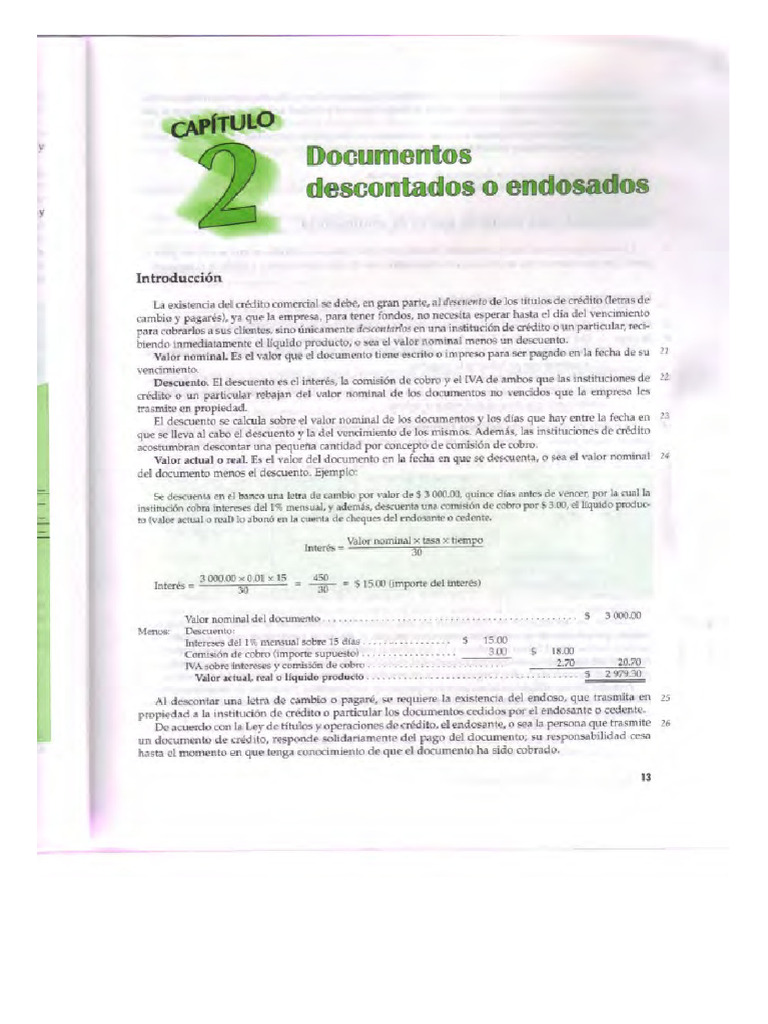 Segundo - Curso - de - Contabilidad - Elias - Lara - Flores Documentos Descontados o Endosados | PDF