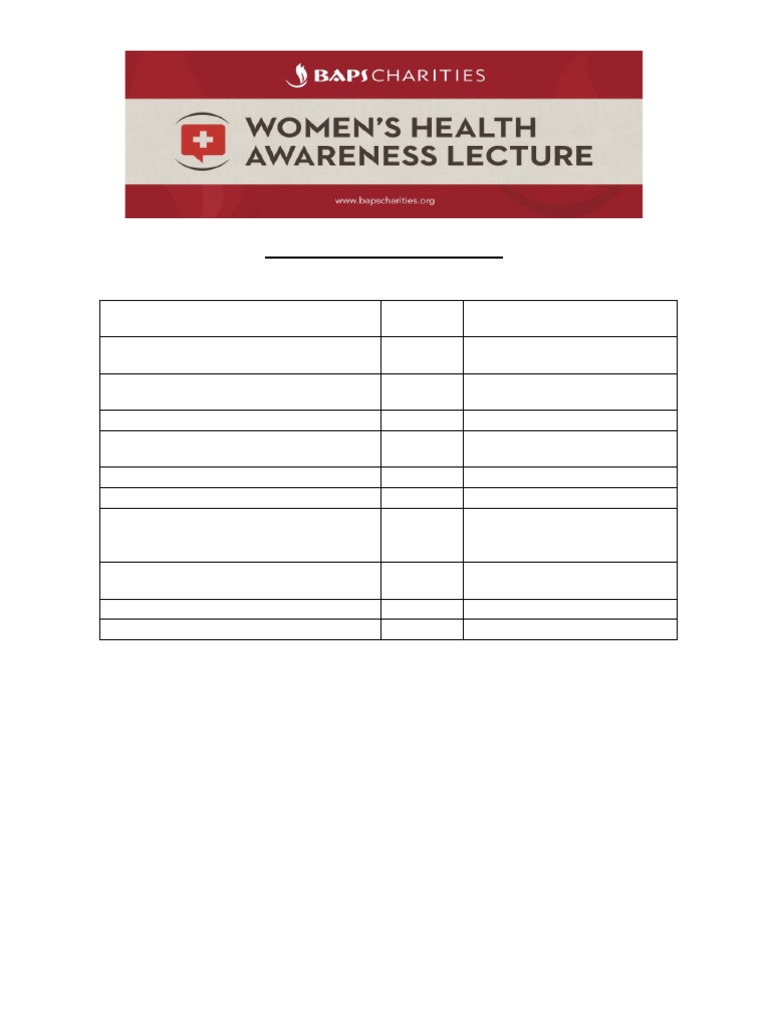 Health Awareness Lecture Agenda | PDF