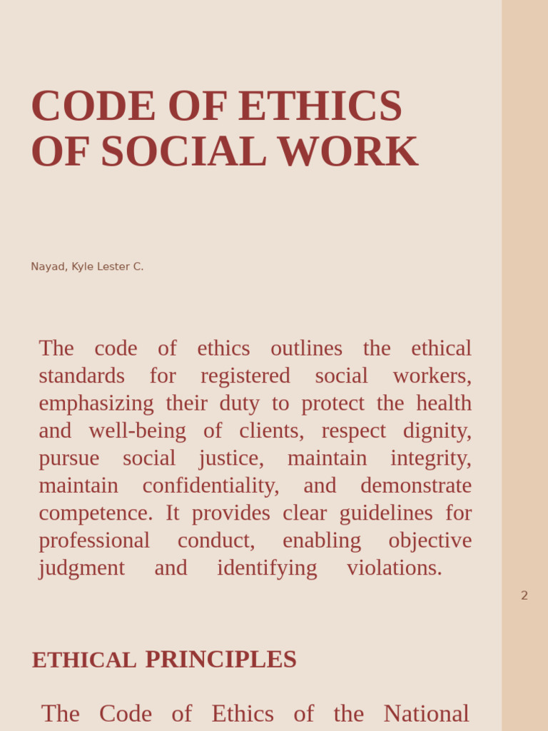 CODE-OF-ETHICS | PDF | Social Work | Dignity