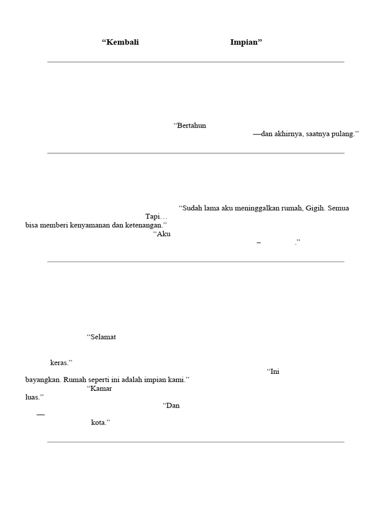 Skrip Film Pendek Pesona Gesha Kembali Ke Rumah, Kembali Ke Impian | PDF