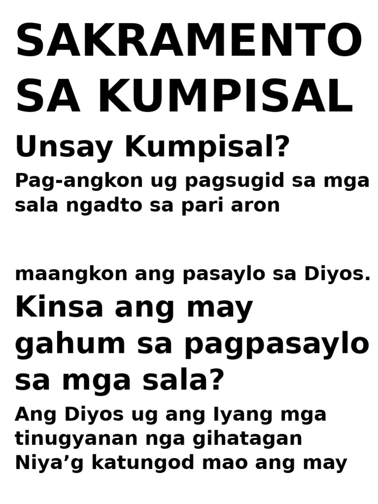 Sakramento Sa Kumpisal | PDF